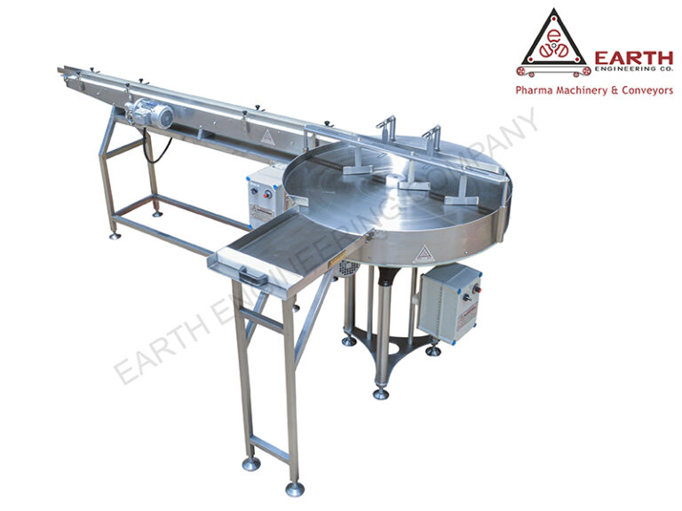 Conveyor System With Turn Table And Loading Tray – Earth Conveying